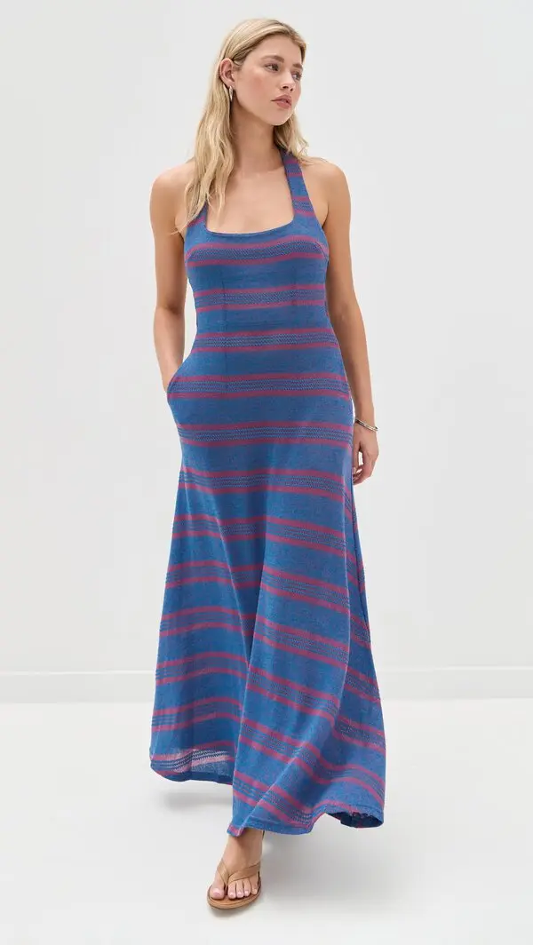 87ORIGINS Stripe Knit Maxi Dress