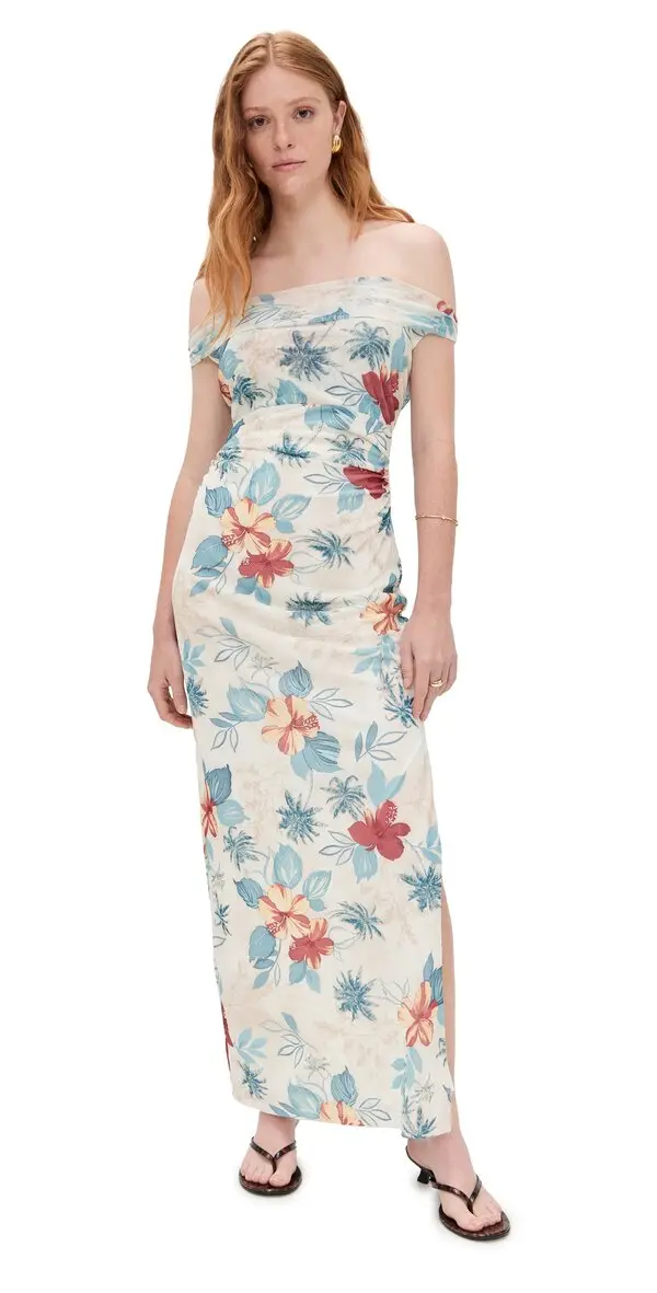 WAYF Marina Ruched Midi Dress