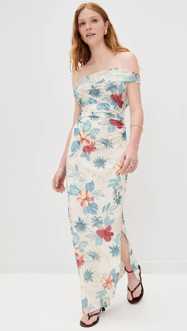WAYF Marina Ruched Midi Dress