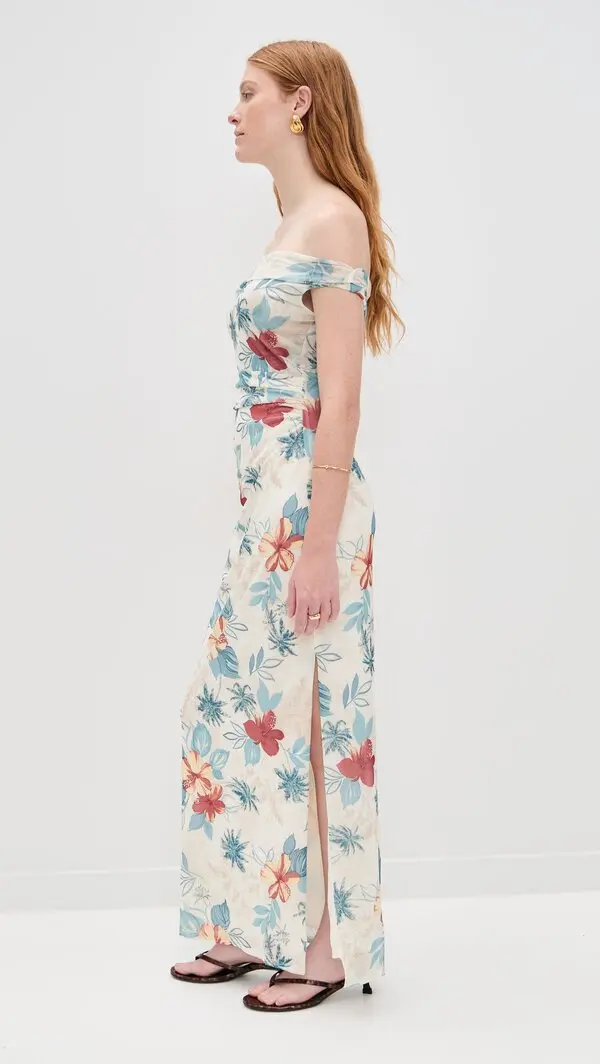 WAYF Marina Ruched Midi Dress