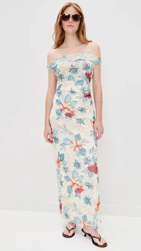 WAYF Marina Ruched Midi Dress