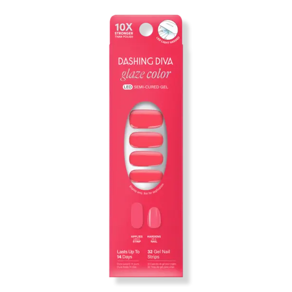 DASHING DIVA Glaze Color, Semi-cured Gel Nail Strips - Sonic