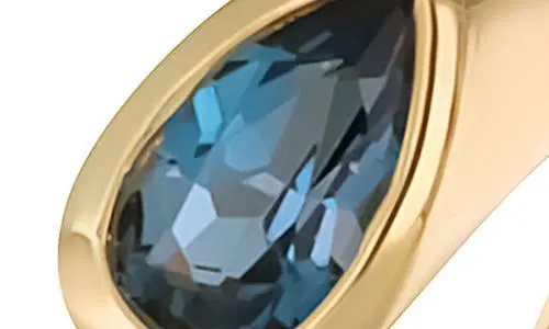 Bony Levy 14k Gold Open Ring - 14k Yellow Gold Blue Topaz