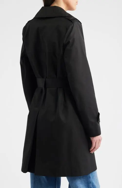 Sam Edelman Single Breasted Trench Coat - Black
