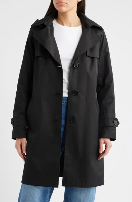 Sam Edelman Single Breasted Trench Coat - Black