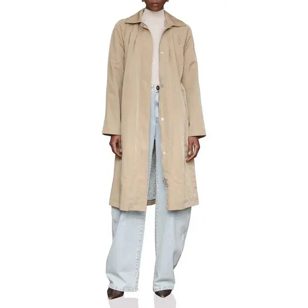 Avec Les Filles Nylon Pleated Trench Coat