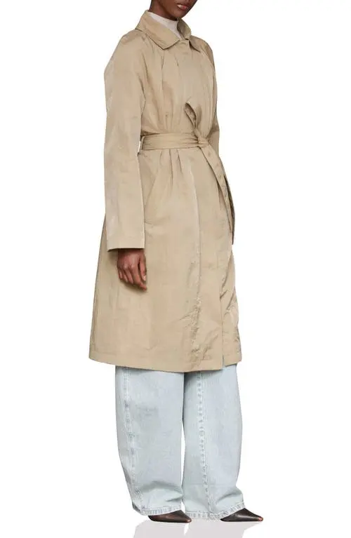 Avec Les Filles Nylon Pleated Trench Coat