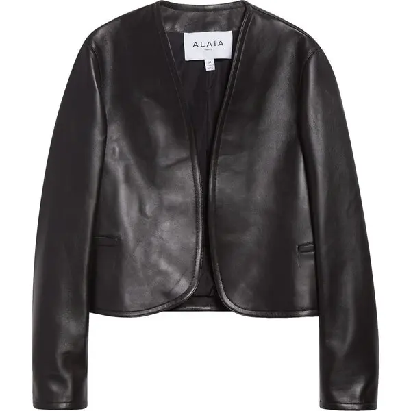 Alaïa Lapel-free Leather Jacket - Noir Alaia