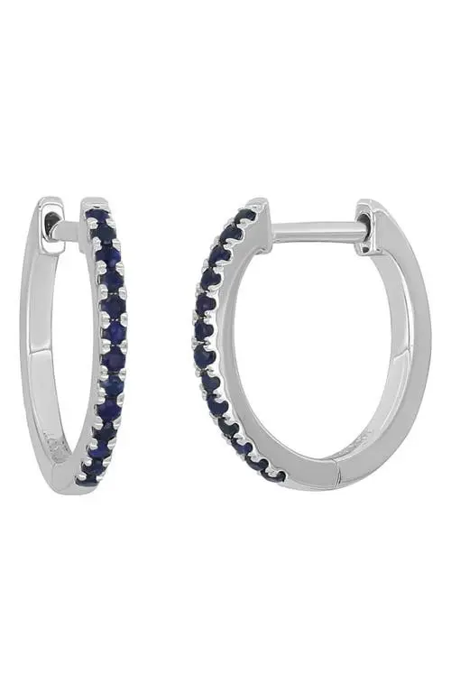 Bony Levy El Mar Sapphire Huggie Hoop Earrings - 18k White Gold/ Sapphire