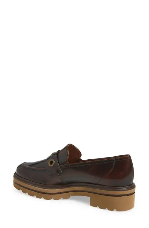 Paul Green Billie Lug Sole Loafer - Tabacco Brushed Leather
