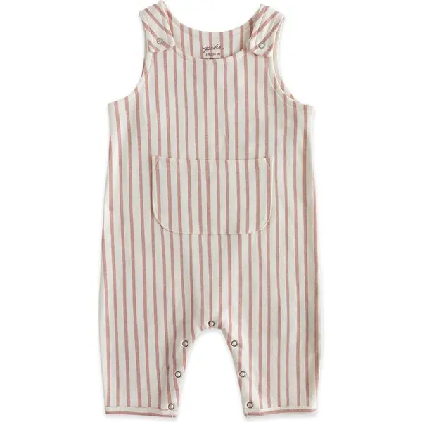 PEHR Stripe Organic Cotton Overall - Stripes Away Peony