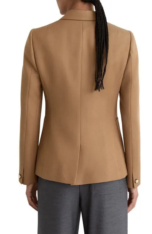 REISS Gigi Double Breasted Twill Blazer - Camel