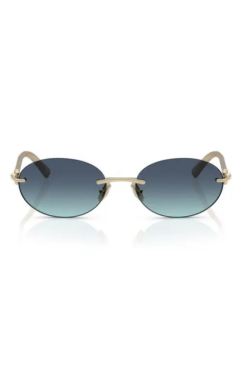 Tiffany & Co. 56mm Gradient Oval Sunglasses - Pale Gold/azure Gradient Blue