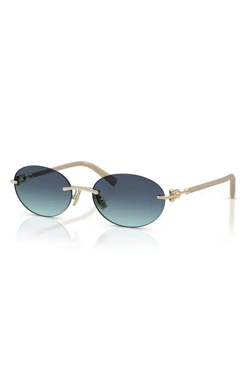 Tiffany & Co. 56mm Gradient Oval Sunglasses - Pale Gold/azure Gradient Blue