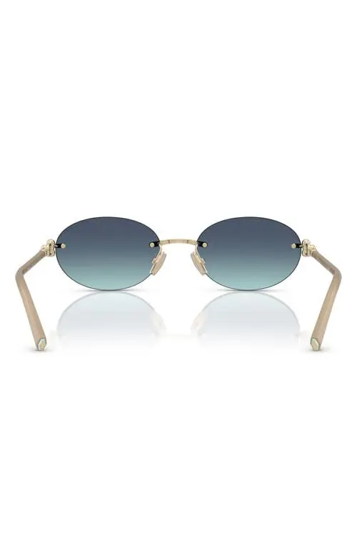 Tiffany & Co. 56mm Gradient Oval Sunglasses - Pale Gold/azure Gradient Blue