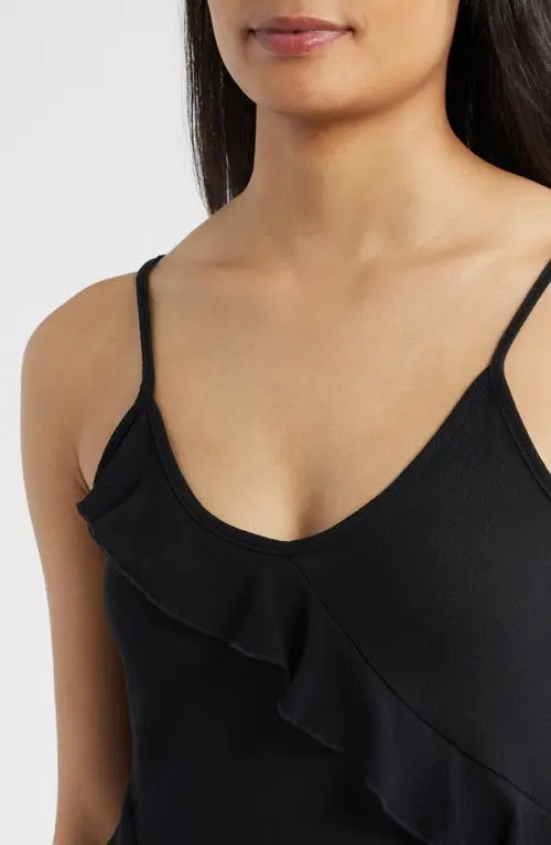 Loveappella Ruffle Crepe Camisole - Black
