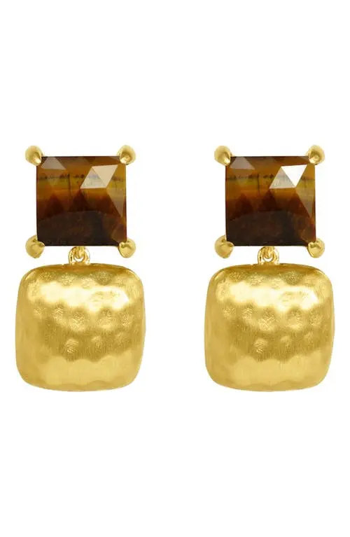 DEAN DAVIDSON Nomad Drop Earrings - Gold/ Tigers Eye