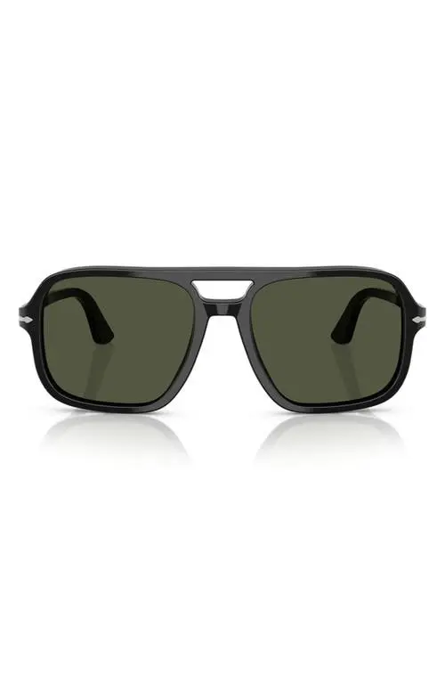 Persol 58mm Pilot Sunglasses - Black/green