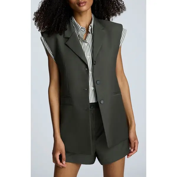 KENNETH COLE Longline Stretch-twill Vest