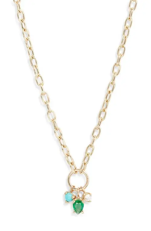Zoe Chicco 14k Gold, Stone & Diamond Charm Necklace - Yellow Gold