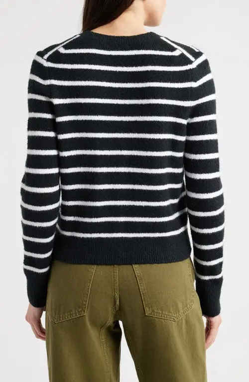 Madewell Kensington Cardigan - White And Black Stri