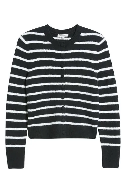 Madewell Kensington Cardigan - White And Black Stri