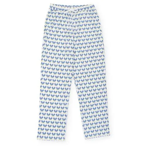 LILA AND HAYES Relaxed Fit Cotton Pants - Pickleball Blue