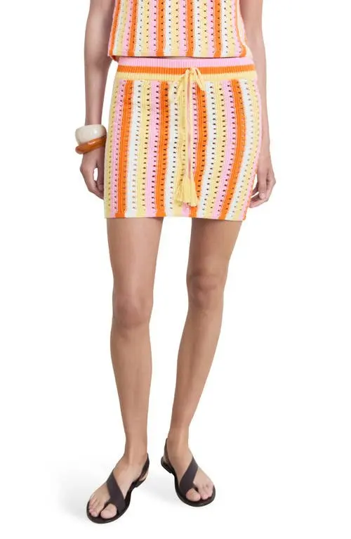 Mango Stripe Crochet Skirt