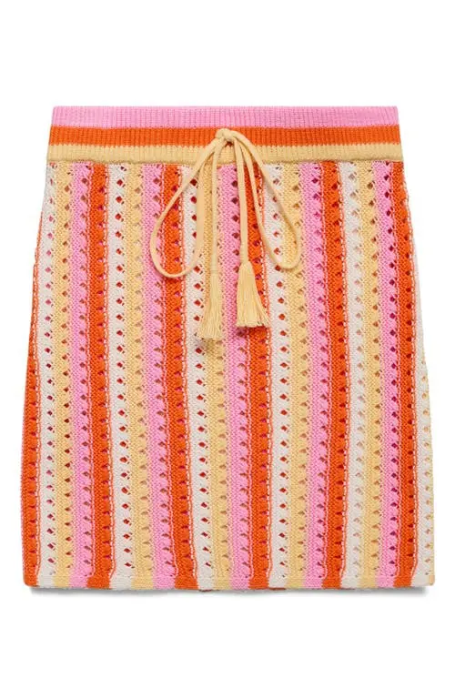 Mango Stripe Crochet Skirt