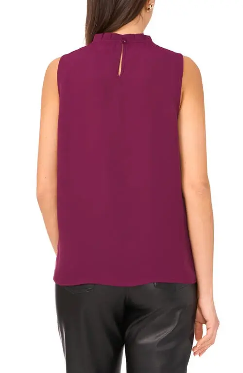 Vince Camuto Pleated Mock Neck Sleeveless Top - Pickled Beet