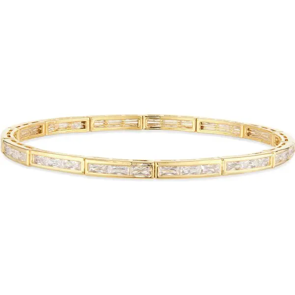 Nordstrom Demi Fine Cubic Zirconia Stretch Bracelet - Clear- Gold