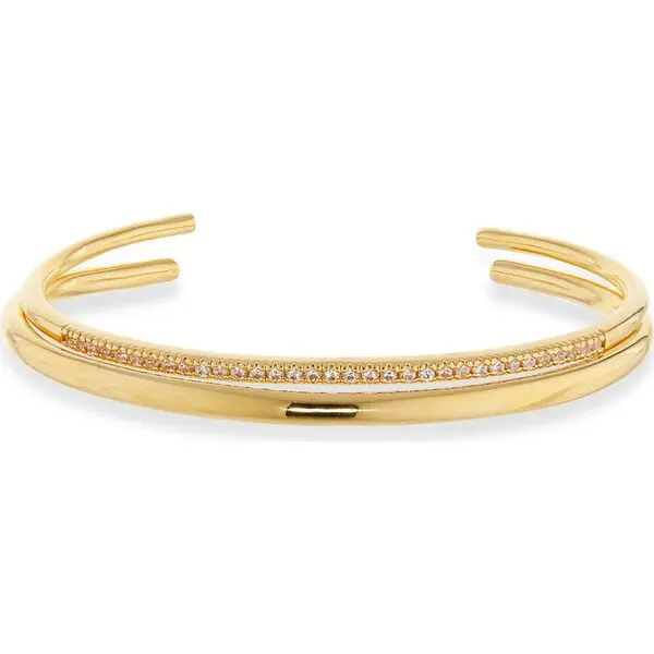 Nordstrom Set Of Cuff Bracelets - 14k Gold Plated