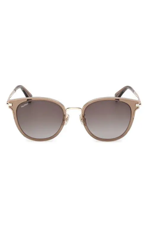 Max Mara 54mm Round Frame Sunglasses - Light Brown /gradient Brown