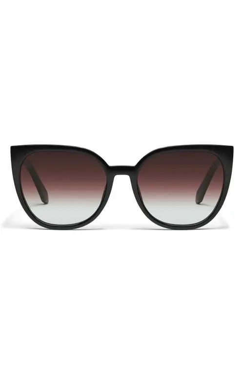Quay Staycation 57mm Gradient Cat Eye Sunglasses - Black/brown Fade