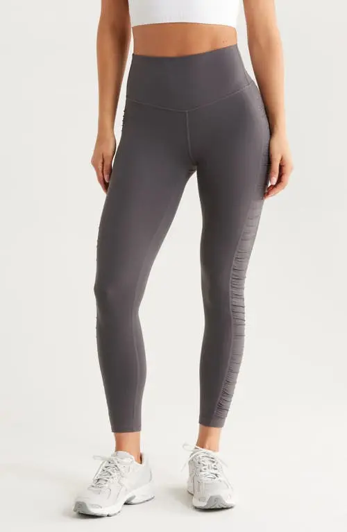 Zella Studio Luxe Ruched Leggings - Grey Forged