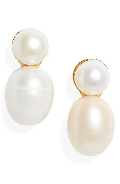 Lele Sadoughi Double Drop Earrings - Pearl