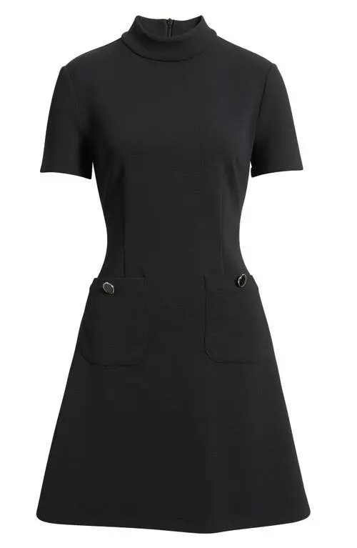 Maggy London Patch Pocket Short Sleeve Crepe Minidress