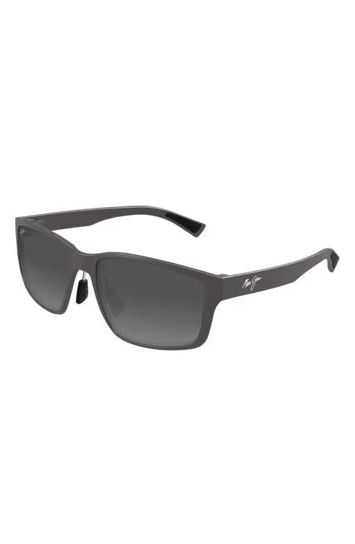 Maui Jim Walewaha Rectangular Sunglasses - Grey