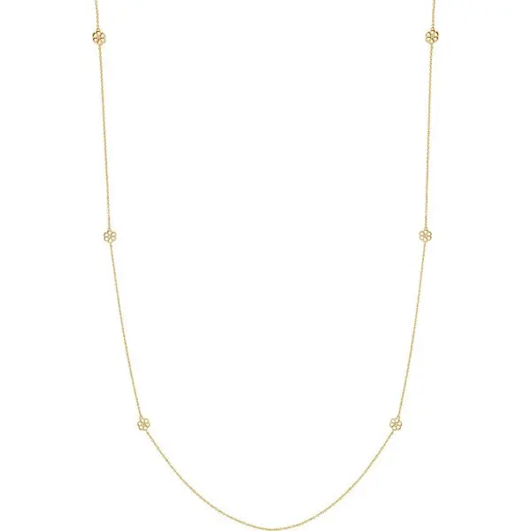 Bony Levy 14k Gold Cutout Station Long Chain Necklace - 14k Yellow Gold