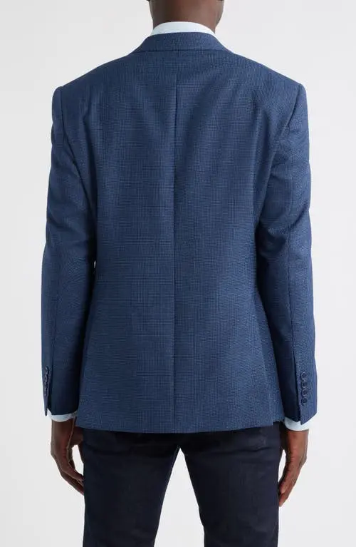 Emporio Armani Textured Microcheck Virgin Wool Blazer
