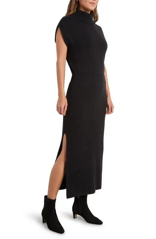 maxi black sweater dress Aston Bow Front Maxi Sweater Dress in Black main image 1