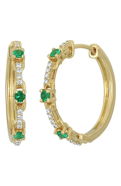 Bony Levy El Mar Hoop Earrings - 18k Yellow Gold Emerald