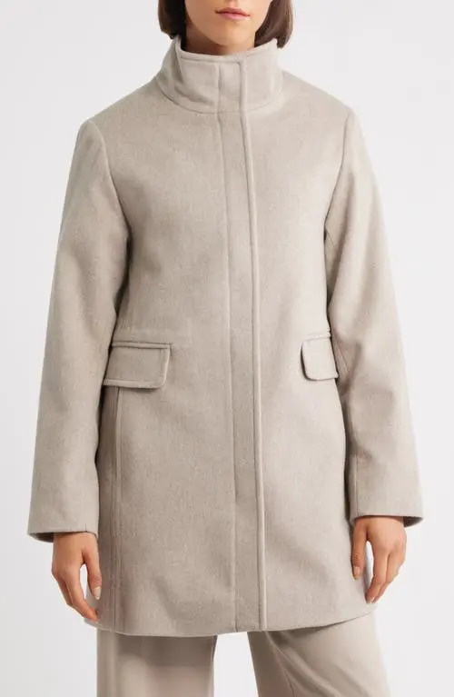 Fleurette Zoey Stand Collar Wool Car Coat - Beach