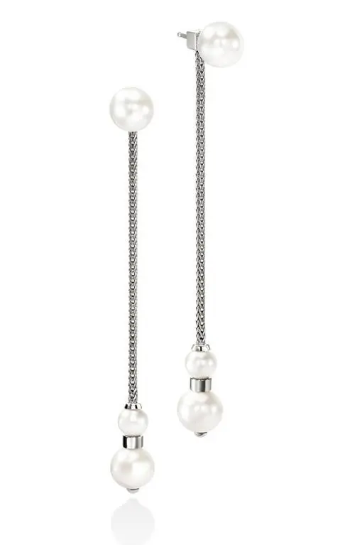 John Hardy Essentials Pearl Front/back Earrings - Silver/pearl