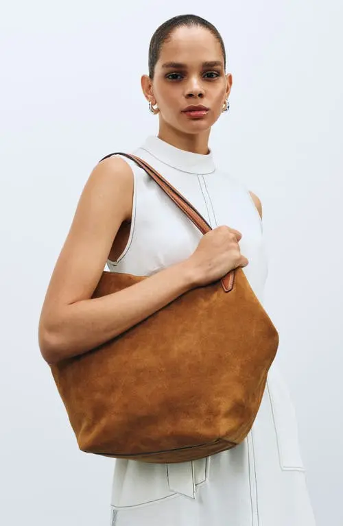 Madewell Suede Shopper Tote - Dried Acorn Multi