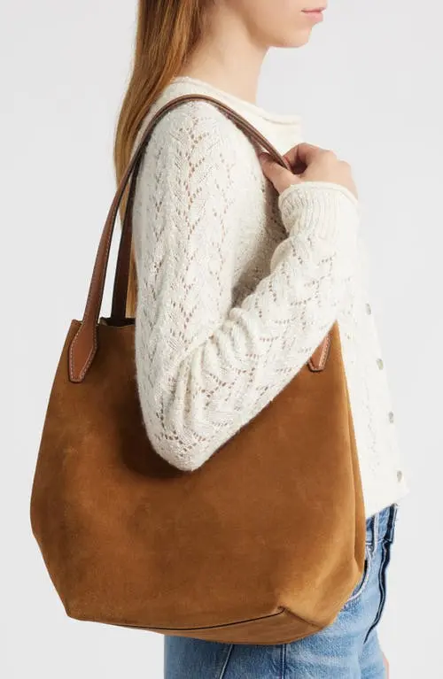 Madewell Suede Shopper Tote - Dried Acorn Multi