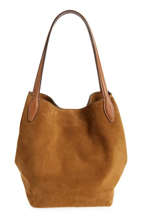 Madewell Suede Shopper Tote - Dried Acorn Multi