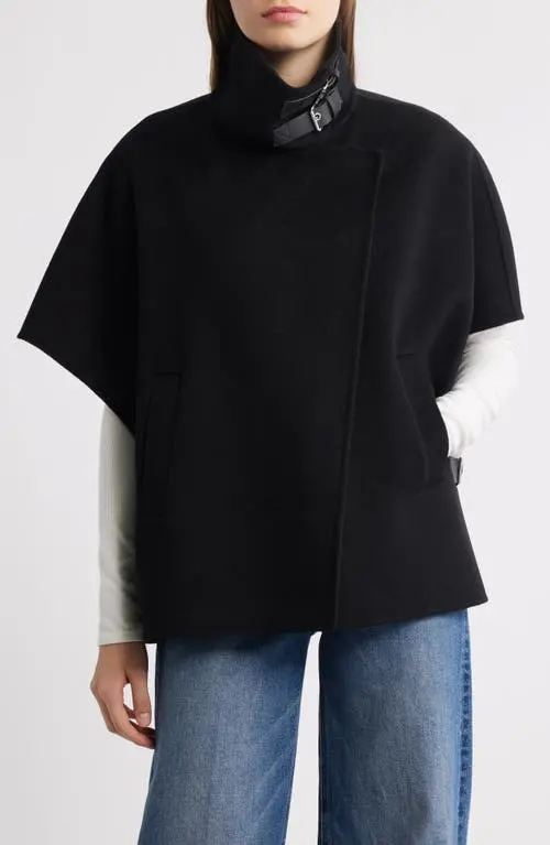 Michael Kors Double Face Wool Blend Cape - Black