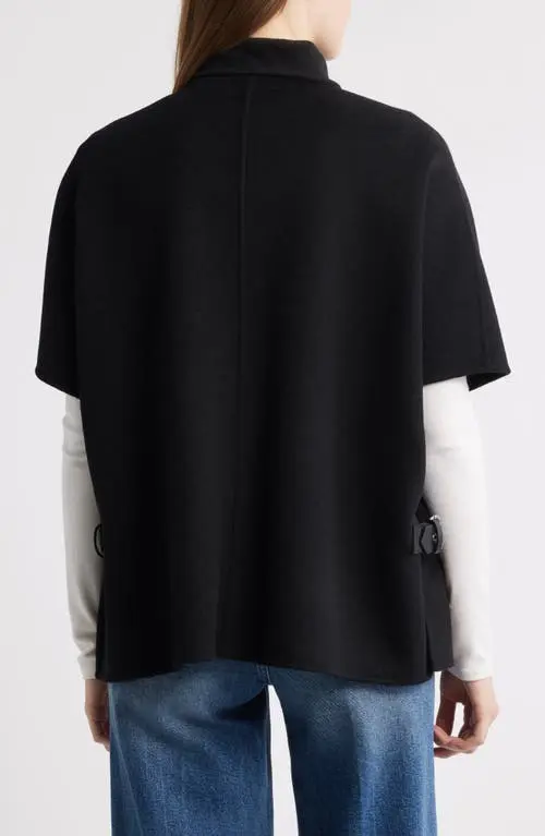 Michael Kors Double Face Wool Blend Cape - Black