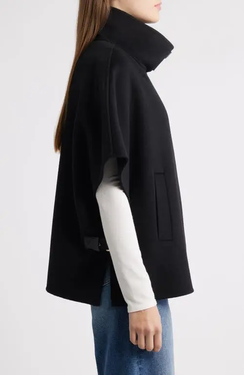 Michael Kors Double Face Wool Blend Cape - Black